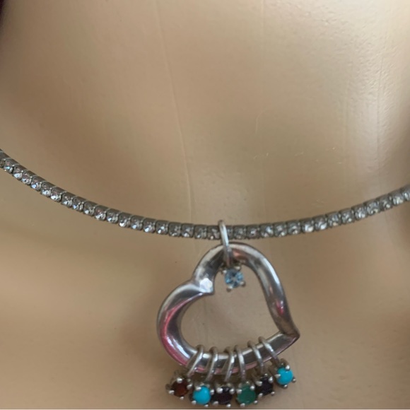 Lenox | Jewelry | Lenox 925 Heart Pendant With Aquamarine Garnet ...